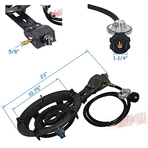 HTTMT- Outdoor 10KW/34000 BTU Power Caming Portable Propane Gas Burner Stove w/hose Jumbo Super Supergas Camp Camping Tailgating Gas Fire [P/N: ET-COOK008-RAW]