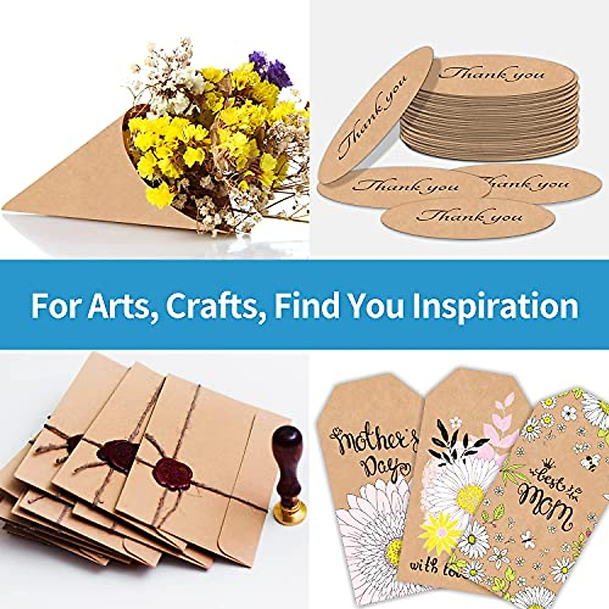 Brown Kraft Cardstock Thick Paper 100 Sheets, Ohuhu 8.5" x 11" Heavyweight 80lb Cover Card Stock for Crafts and DIY Cards Making