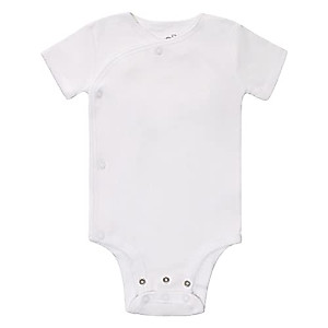 CozeeME Baby Boys 2 Pack Short Sleeve Side Snap Grow With Me Bodysuit 0-3 Months