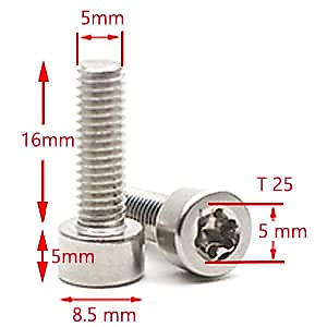 Torx Bolt Spline Screw T25 M5-0.8x16mm Replacement for Stihl String Trimmer Chainsaw Light Bar Part 9022 341 0980