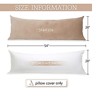 StangH Pregnancy Pillow Cover, Nursery Soft Velvet Body Pillowcase, King Size Zippered Long Pillowcase Cover for Kids/Toddler, Blush Beige, 20 x 54 inches, 1 Pc