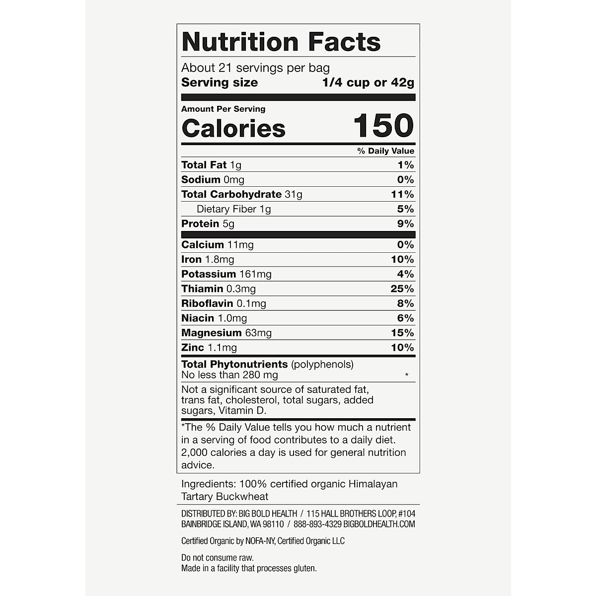 Big Bold Health Himalayan Tartary Buckwheat (HTB) Super Nutrition Flour, Gluten-Free Flour Alternative for Baking, All-Purpose Flour, Certified Organic, Non-GMO, and Kosher