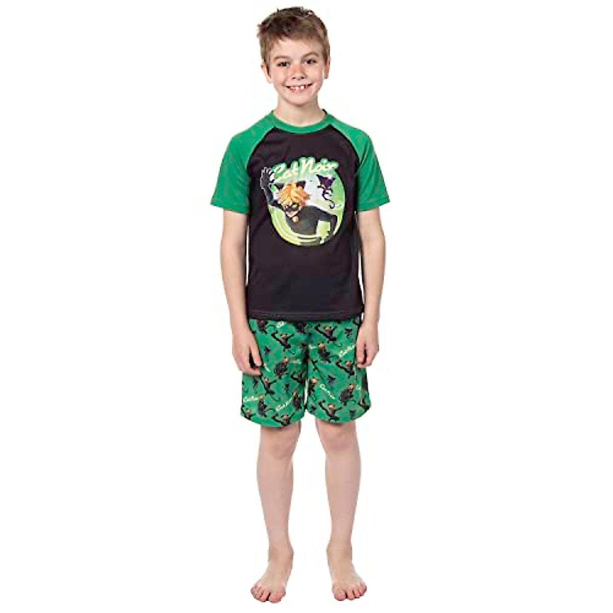 INTIMO Miraculous: Tales of Ladybug & Cat Noir Boys' Character Sleep Pajama Set Shorts (14/16)