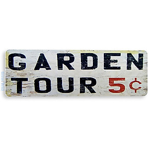 Tinworld Tin Sign Garden Tours Rustic Garden Metal Sign Decor Kitchen Cottage Farm B148
