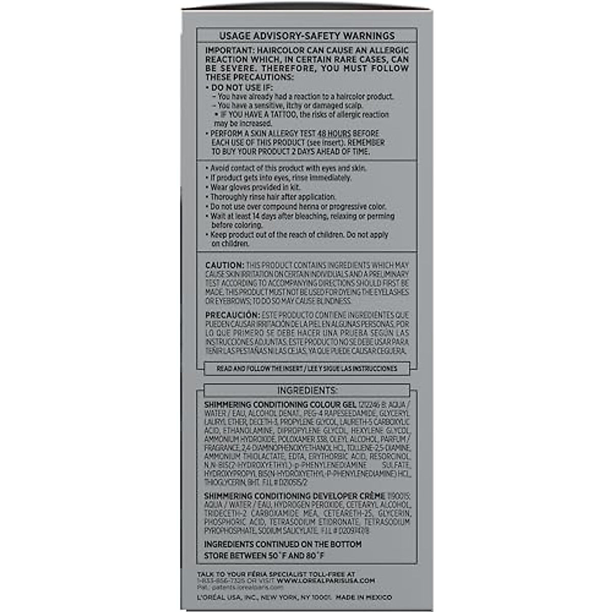 L'Oreal Paris Feria Multi-Faceted Shimmering Permanent Hair Color, 411 Downtown Denim, Pack of 1 Hair Dye Kit