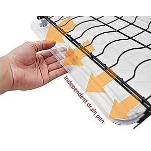 FEHUN Sinks,3-Layer 201 Stainless Steel Kitchen Wall-Mounted Dish Rack Drain Rack with Chopsticks Cage,Holder