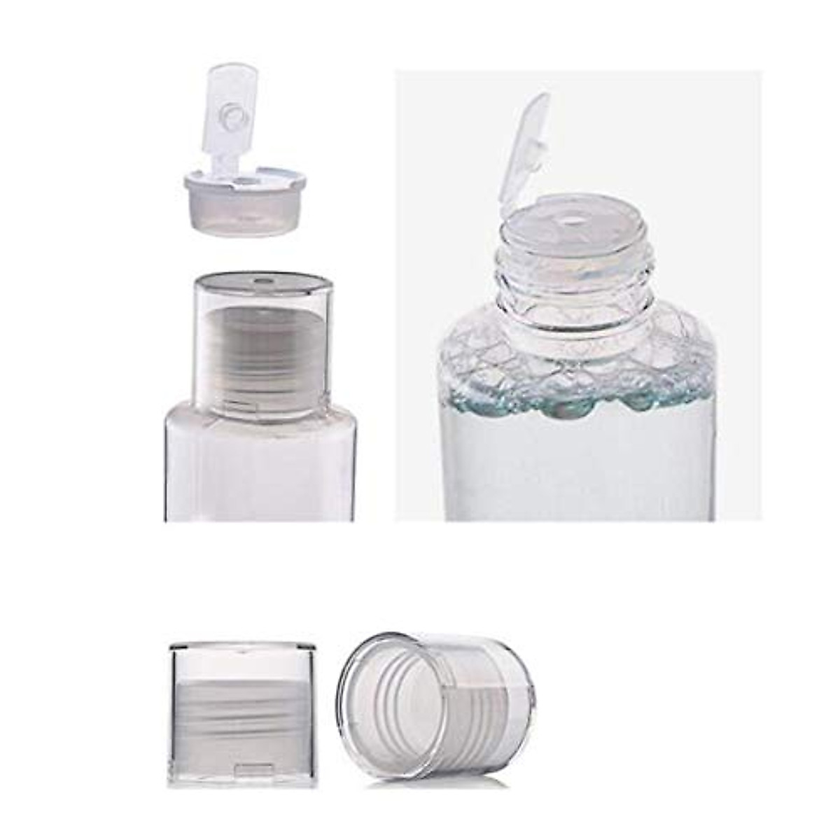 5 oz Clear Plastic Empty Bottles Travel Bottle Container with Flip Cap BPA -free Sample Tube Jars for Cosmetic Bath Shower Gel Lotion Liquid Shampoo - Set of 4