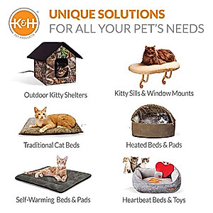 K&H PET PRODUCTS EZ Mount Kitty Sill Deluxe with Bolster Window Sill Cat Bed, Cat Window Hammock, Sturdy Cat Window Perch, Cat Window Bed Cat Furniture, Cat Hammock for Window Cat Perch - Chocolate