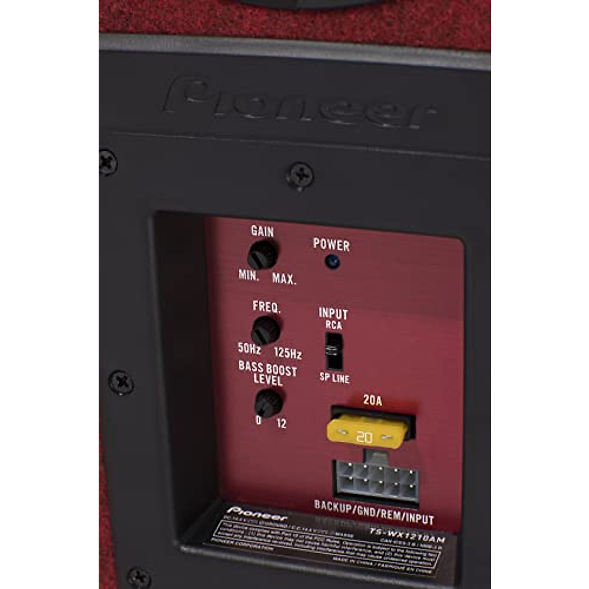 PIONEER TS-WX1210AM - Powerful 12-inch Active Subwoofer with Built-in Amplifier, 1300 Watts Peak Power, and Compact Design for Deep Bass