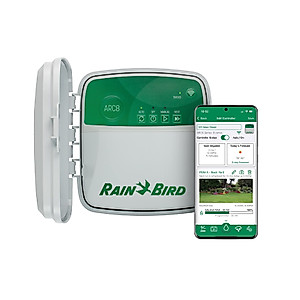 Rain Bird ARC8 App-Based Indoor/Outdoor Smart Irrigation WiFi Timer/Controller, 8-Zone/Station, EPA WaterSense Certified, Compatible with Alexa