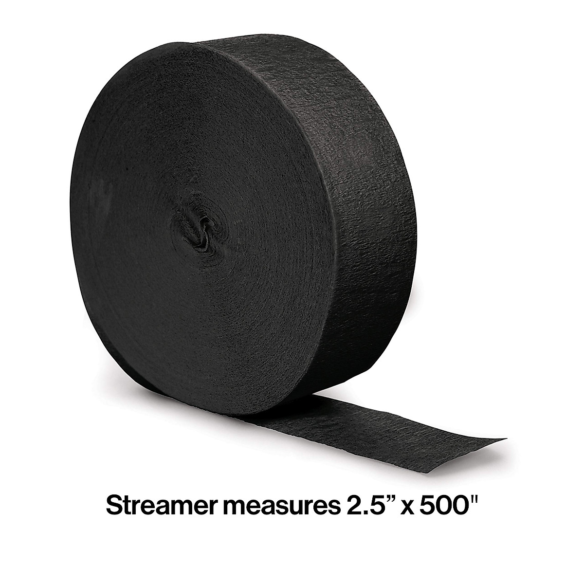 Creative Converting Touch of Color Crepe Paper Streamer Roll, 81-Foot, Black Velvet