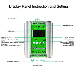 Battery Off Grid Controller, Wind Turbine Solar Hybrid, MPPT Charge Boost Controller, 400W Solar Wind Hybrid Charge Regulator 12V/24V Auto Identification System Voltage, Wind Turbine Generator ve