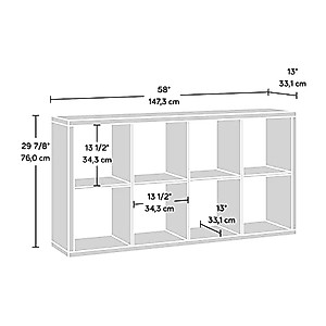 Sauder Miscellaneous Storage 8-Cube Organizer, L: 29.84" x W: 13.03" x H: 57.87", Mystic Oak