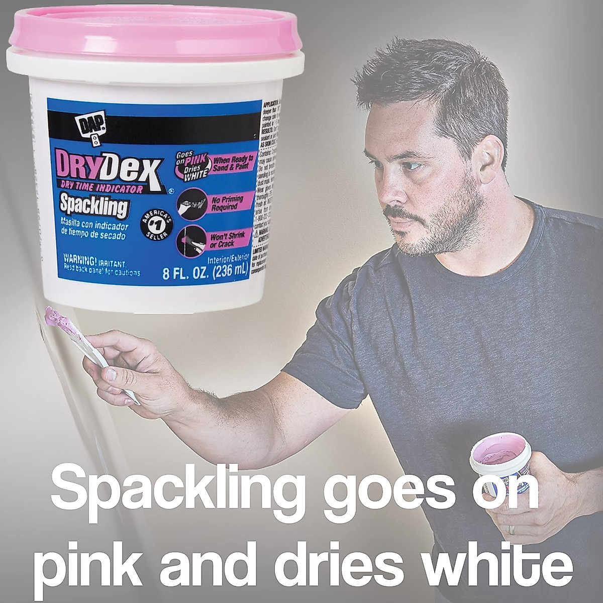 Do it Best Drywall Repair Kit- DAP Drydex (2Pack)- Joint Compound Spackle Patch- Nail Hole Filler- Wall Putty- Plaster Repair- Bundled w/Sanding Block & 3 Pack Putty Knife Set