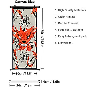 XimuDes Anime Poster for Home Decoration, 11x29 Inch Scroll Wall Hanging Canvas Art