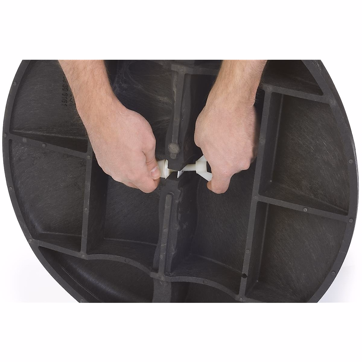 Displays2Go Sidewalk Sign with Weighted Base, Double Sided, Outdoor Rated - White Panel, Black Bottom (ECO1831WN)