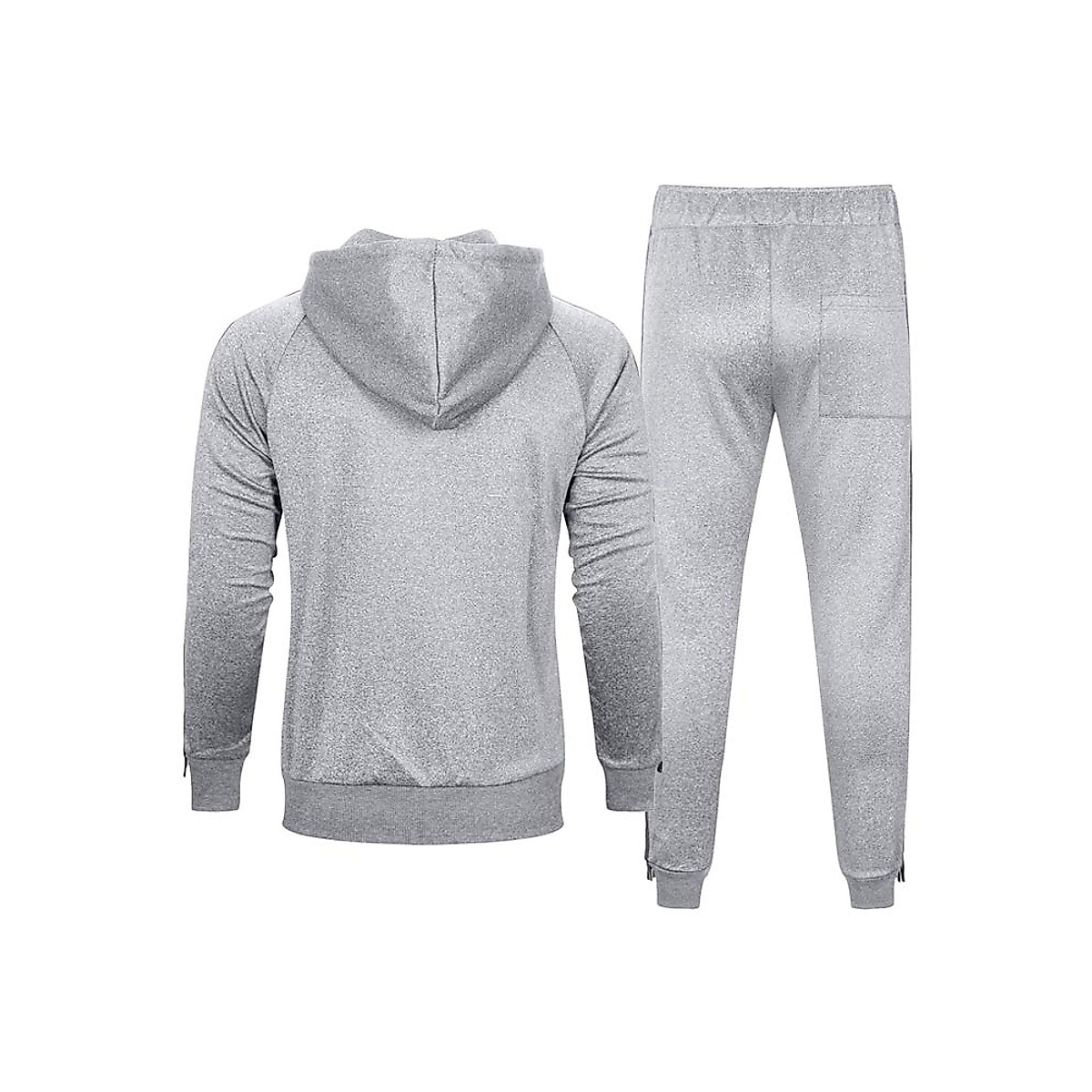 PASOK Men's Casual Tracksuit Set Long Sleeve Full-Zip Running Jogging Athletic Sweat Suits (XL, Style 2 Light Gray)