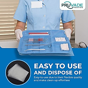 Pruvade Dental Plastic Tray Sleeves | Box of 500 | Disposable Clear Tattoo and Dental Tray Covers | Made of Clear Plastic, Barrier Between Tray and Instruments - Ritter Size B | Medium - 10.5” x 14”
