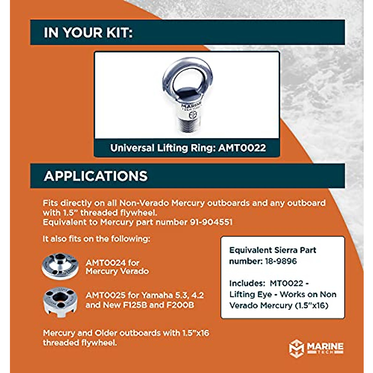 Marine Tech Tools Mercury Lifting Ring, Universal Lifting System AMT0022, Mercury Outboard Lifting Eye, Outboard Flywheel Puller, Mercury Lifting Eye, Boat Tools, Outboard Motor Stand