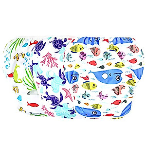 Langsprit 3 Pack Swim Diaper for Baby & Toddle,Reuseable Washable Diaper Swim for Swimming Lesson & Baby Shower Gifts