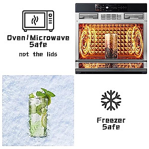 Kftamoetly 2 Pack Glass Cups with Bamboo Lids and Glass Straws, Reusable Wide Mouth Drinking Cups Can Glass Suitable for Juice, Ice Coffee, Tea, Beer, Whiskey (Transparent)