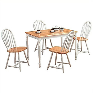 Coaster Home Furnishings Hesperia Windsor Set of 4 Dining Side Chairs, Natural Brown and White