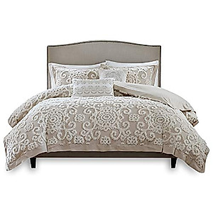 Harbor House 100% Cotton Duvet Set - Trendy Tufted Textured Design, All Season Cozy Bedding Modern Comforter Cover, Matching Shams, Suzanna Taupe King(106"x90") 3 Piece