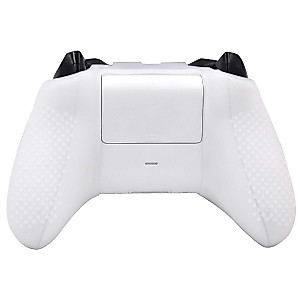 Antil-Slip Silicone Controller Cover Protective Case for Xbox One S Slim/Xbox One X Controller Soft Cover Skin with 2 Thumb Grip(White)