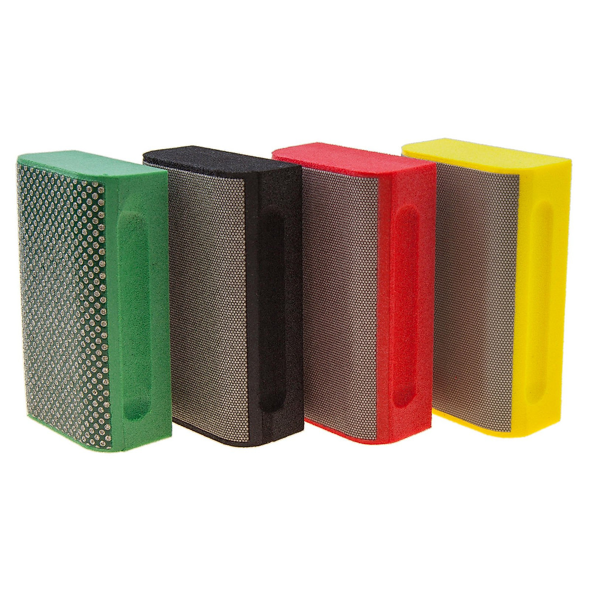 KGS PRO diamond hand polishing pads curved edges (4 pack, Combination set (grit 60, 120, 200, 400))