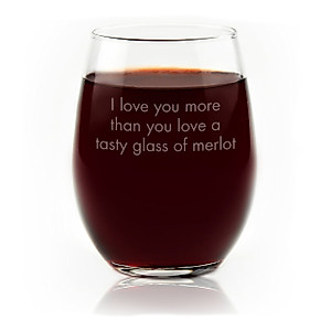 Personalized Stemless Wine Glass Engraved with Your Custom Text