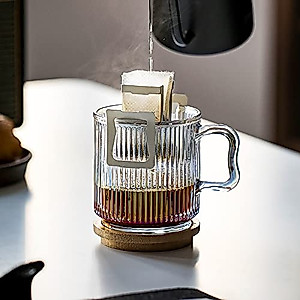 LETINE Iridescent Glass Coffee Mug with Lids (12.5 oz) - Insulated Coffee Mugs Tea Cup with an Espresso Spoon. Perfect for Latte, Cappuccino, Tea. Gift for Women & Men in Birthdays, Holidays