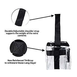 Large Clear Lunch Bags For Work See Through Plastic Lunch Box with Adjustable Strap and Front Storage Compartment Transparent Lunch Bags For Men and Women