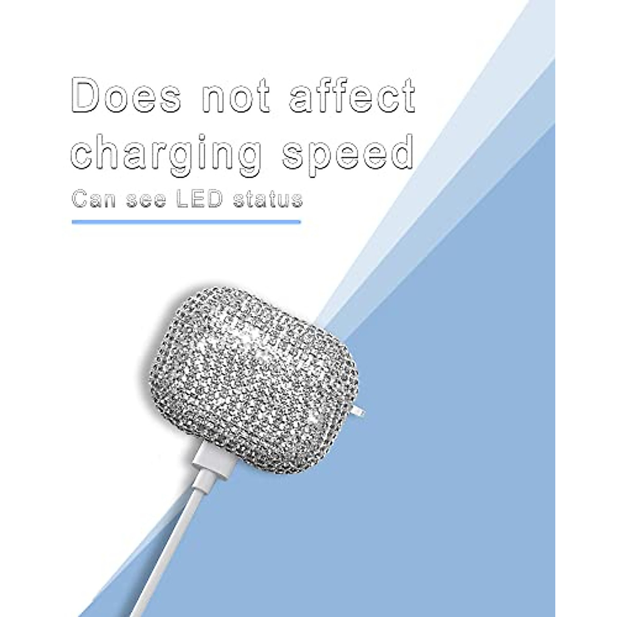 4in1 Bling AirPod Pro Case Diamonds Cover Set Kit, Luxurious Rhinestone PC for AirPods Pro Case Accessories for Women Girl w/Cute Fur Ball Pompom Keychain/Crystal Bracelet/Lobster Clasp Keychain