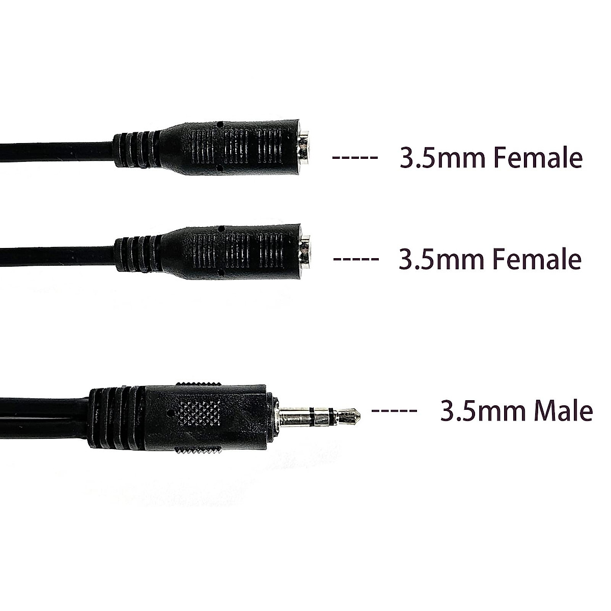 2-Pack Headphone Aux Splitter, 3.5mm 2 Female to 1 Male Audio Splitter Stereo Dual Headphone Adapter Compatible Headset Tablet Smartphone MP3 Player & More