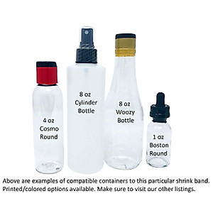 45 x 23 mm PRINTED Clear Perforated Shrink Band for Various Boston Round Bottles, Tinctures, and Many Other Liquid Bottles [Compatible Diameter Range: 3/4 – 1] Bundle of 500