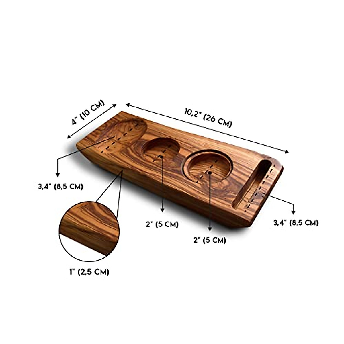 Handmade Wooden Coffee Table Tray, Housewarming Gift for Your Loved Ones, Tea Tray & Coffee Serving Tray, Coffee Decor for Coffee Gifts, Ottoman Tray for Turkish Coffee Set, Solid Troya Olive Wood