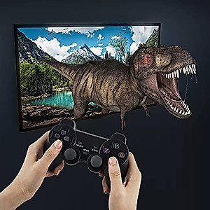 WWahuayuan Retro Game Console with Dual Controllers Plug & Play Video Game Stick Built in 10000+ Games, 9 Classic Emulators, TV 4K High Definition HDMI Output, Great Gift for Adults and Kids