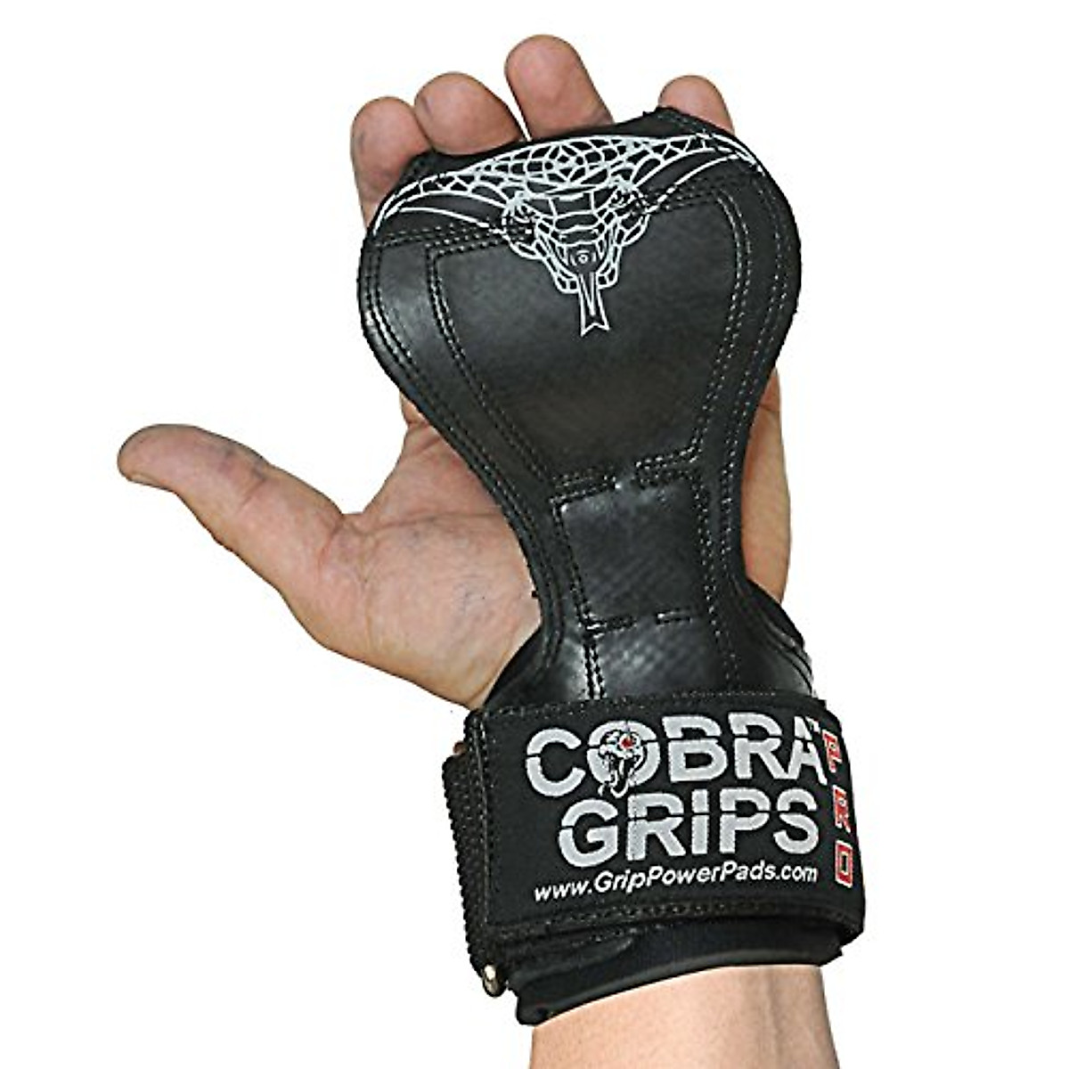 Cobra Grips PRO Weight Lifting Gloves Heavy Duty Straps Alternative Power Lifting Hooks for Deadlifts Wrist Wraps Support Bodybuilding (PRO Model for Men One Size, Black Rubber)