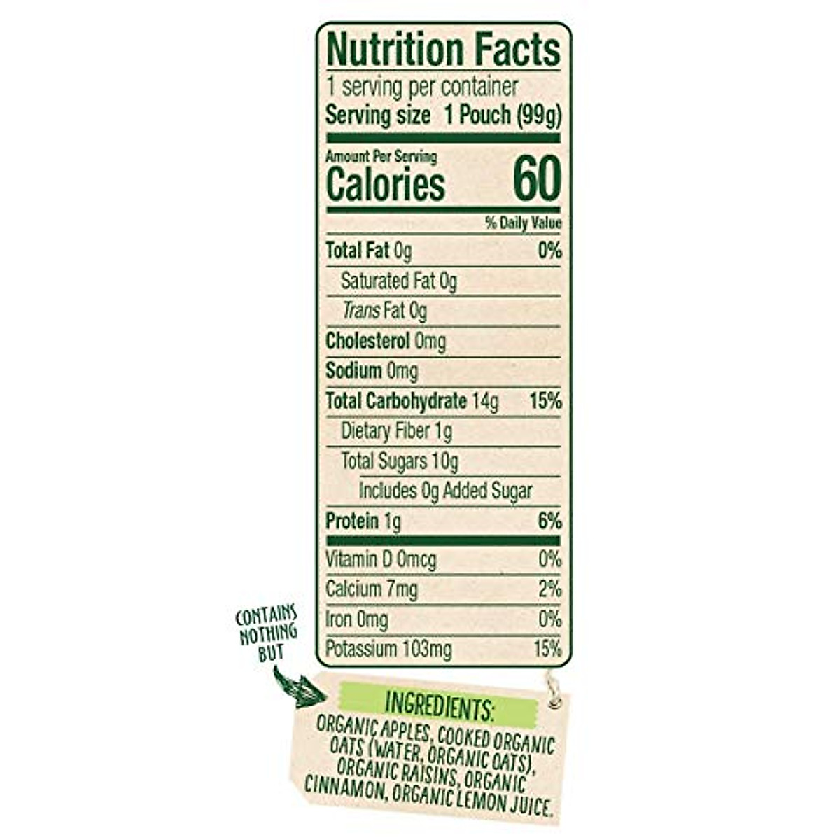 Sprout Organic Stage 2 Baby Food Pouches, Apple Oatmeal Raisin with Cinnamon, 3.5 Ounce (Pack of 6)