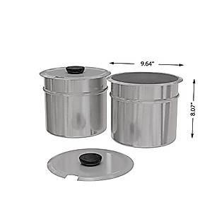 KoolMore Commercial Bain Marie Countertop Food Warmer, Soup Station, and Buffet Table Server with Two Serving Pots, Stainless-Steel Steamer with Auto Shut Off (CFW-4), Silver