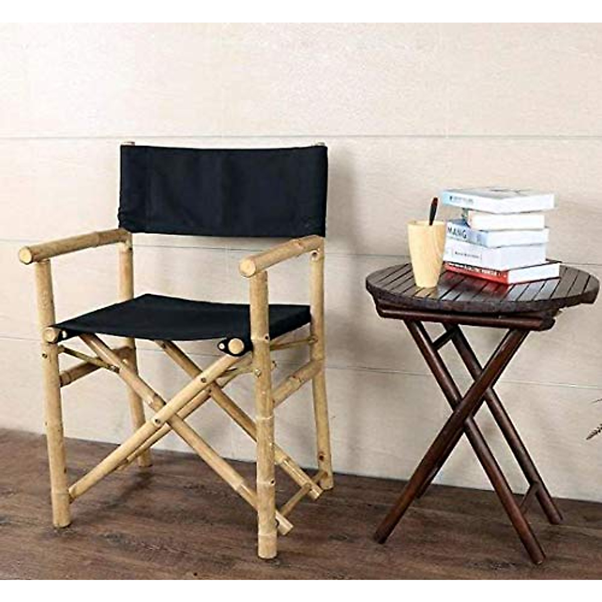 Master Garden Products Bamboo Director Chair, 35”H x 23”W x 19”D