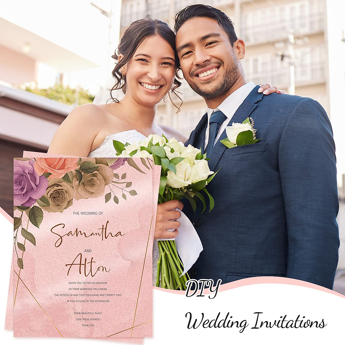 250 Sheets 8.5 x 11 Inch Metallic Paper Shimmer Card Stock 80lb 210 Gsm Double Sided Card Stock Printer Paper for Weddings Birthdays Craft Use Invitations Certificates DIY Cards (Pink)