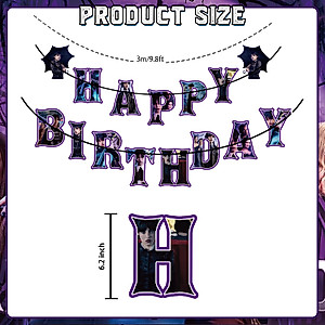 111pcs Happy Birthday Decorations Tableware Pack, includes Birthday Banner, Hanging Swirls, Foil Balloon, Plates, Napkins, Fork, Tablecloth, Happy Birthday Party Supplies