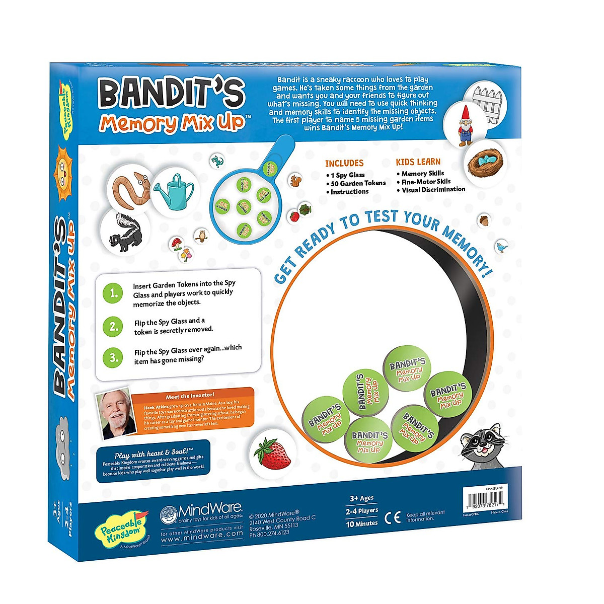 Peaceable Kingdom Bandit’s Memory Mix-Up - Memory Game for Kids - Great for Single Players, Big & Small Groups - Ages 3 & up