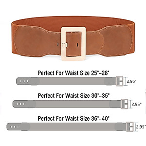 JASGOOD Women Dress Waist Belt Stretchy Elastic Vintage Belts for Dress with Metal Buckle