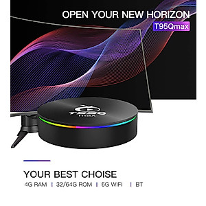 Android 9.0 TV Box T95Q Amlogic S905X3 with DDR3 4GB RAM 32GB ROM 4K Ultra HD H.265 Dual Band WiFi Bluetooth 4.0 Media Box 2.4/5Ghz WiFi 100M LAN