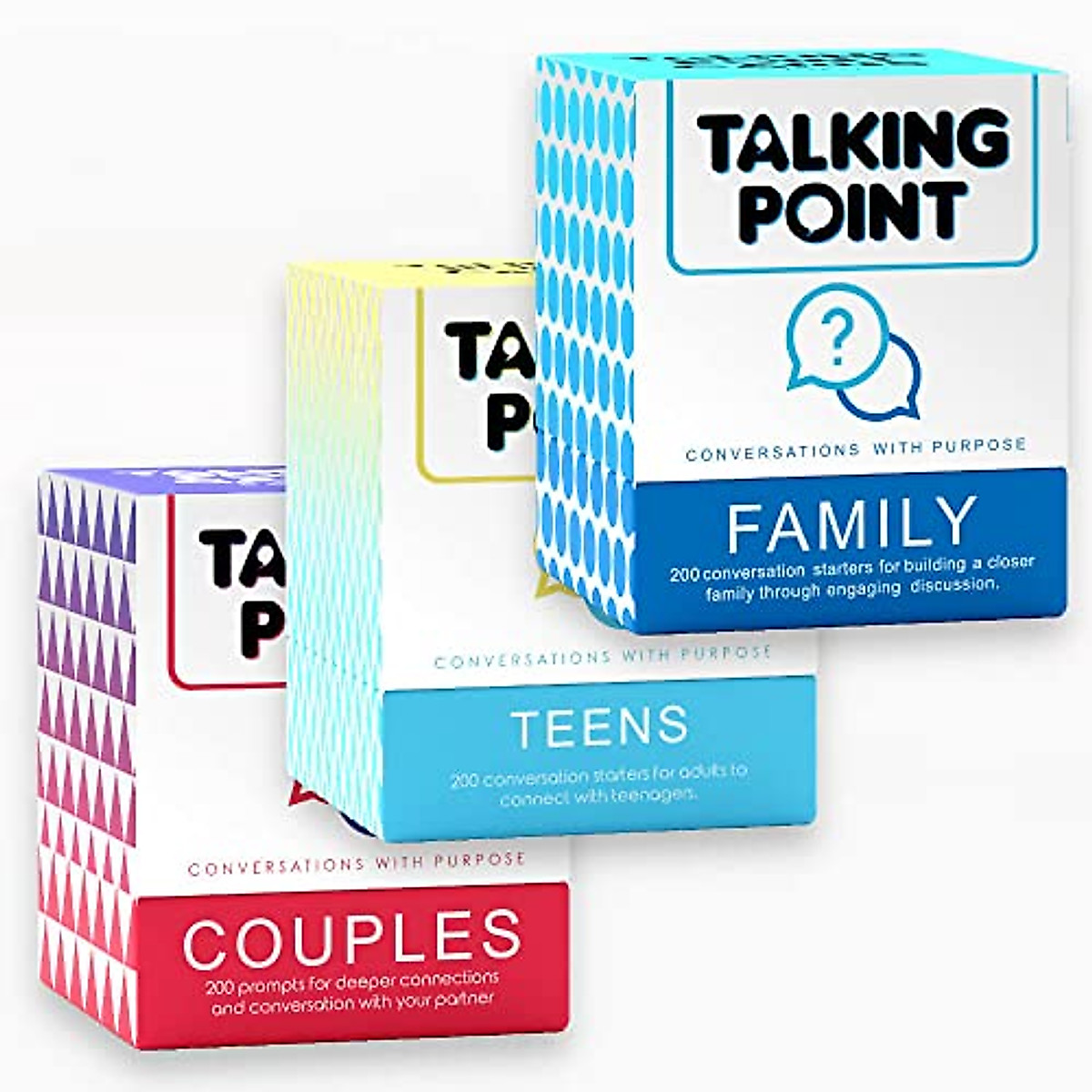Family Talk Bundle (Teens): 600 Thought Provoking Conversation Starters - 3 Packs: Family + Couples + Teens