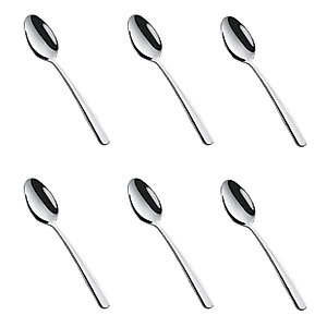 ZDFQly 4.7" Coffee Spoon Set, 6-Piece Espresso Spoons 304 Stainless Steel Mini Spoons for Dessert Appetizer, Mirror Polished, Dishwasher Safe