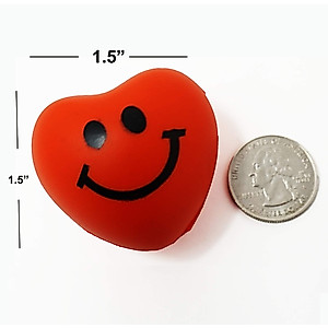 4E's Novelty Mini 1.5" Heart Stress Ball (24 Pack) Bulk - Valentines Squishies - for Class Valentines Party Favors for Kids, Valentines Day Gifts for Kids Classroom, Small Size