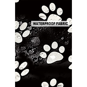 Outdoor Waterproof Throw Pillow Covers 16 x 16 Inches Set of 2 Dog Paw Prints Black and White Decorative Cushion Cover Pillowcase for Garden Patio Tent Beach Bedroom Livingroom Sofa Couch